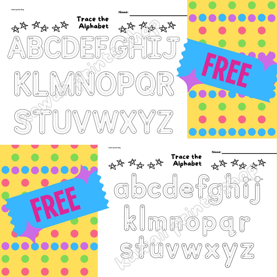 Zoo Animal Dot Art Alphabet, Upper Case Letter Formation, Lower Case ...