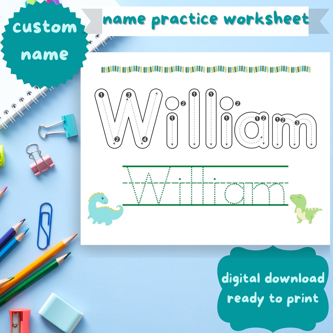 Personalized Name Practice Worksheet, Correct Letter Formation Custom ...