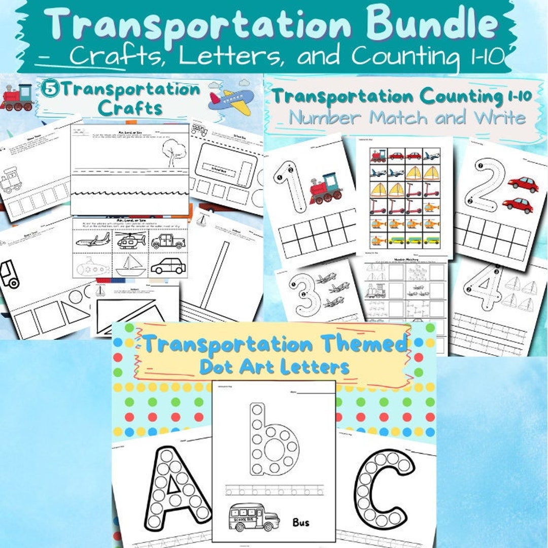Transportation Preschool Activity, Kids Craft, Alphabet Handwriting ...
