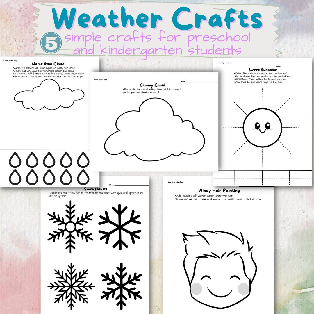 Preschool Printables for Weather, Crafts Kit, Toddler Activities ...