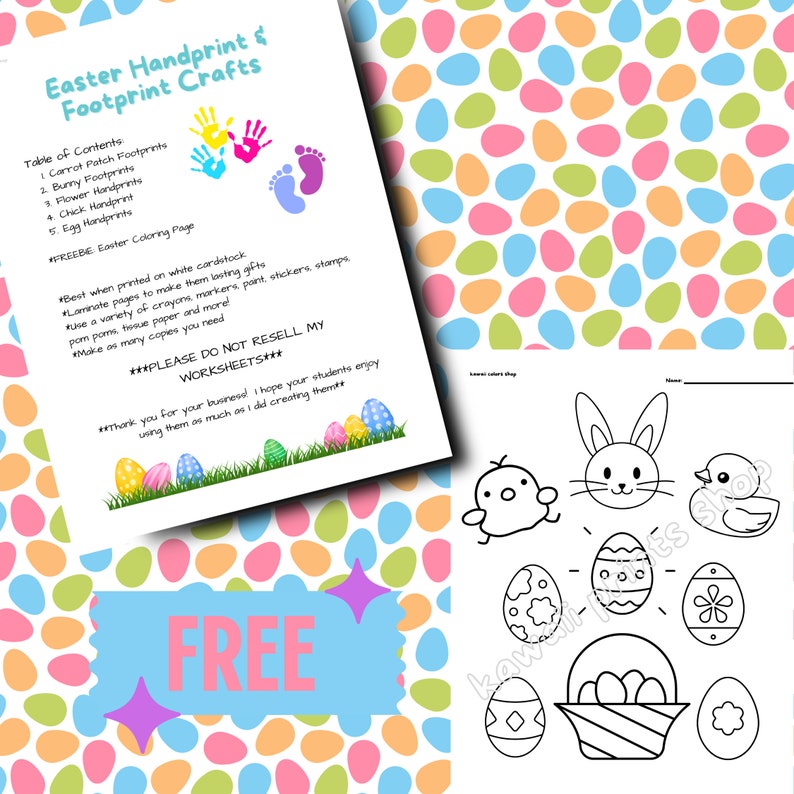 Easter Handprint Crafts, Footprint Bunny, Preschool Printable ...