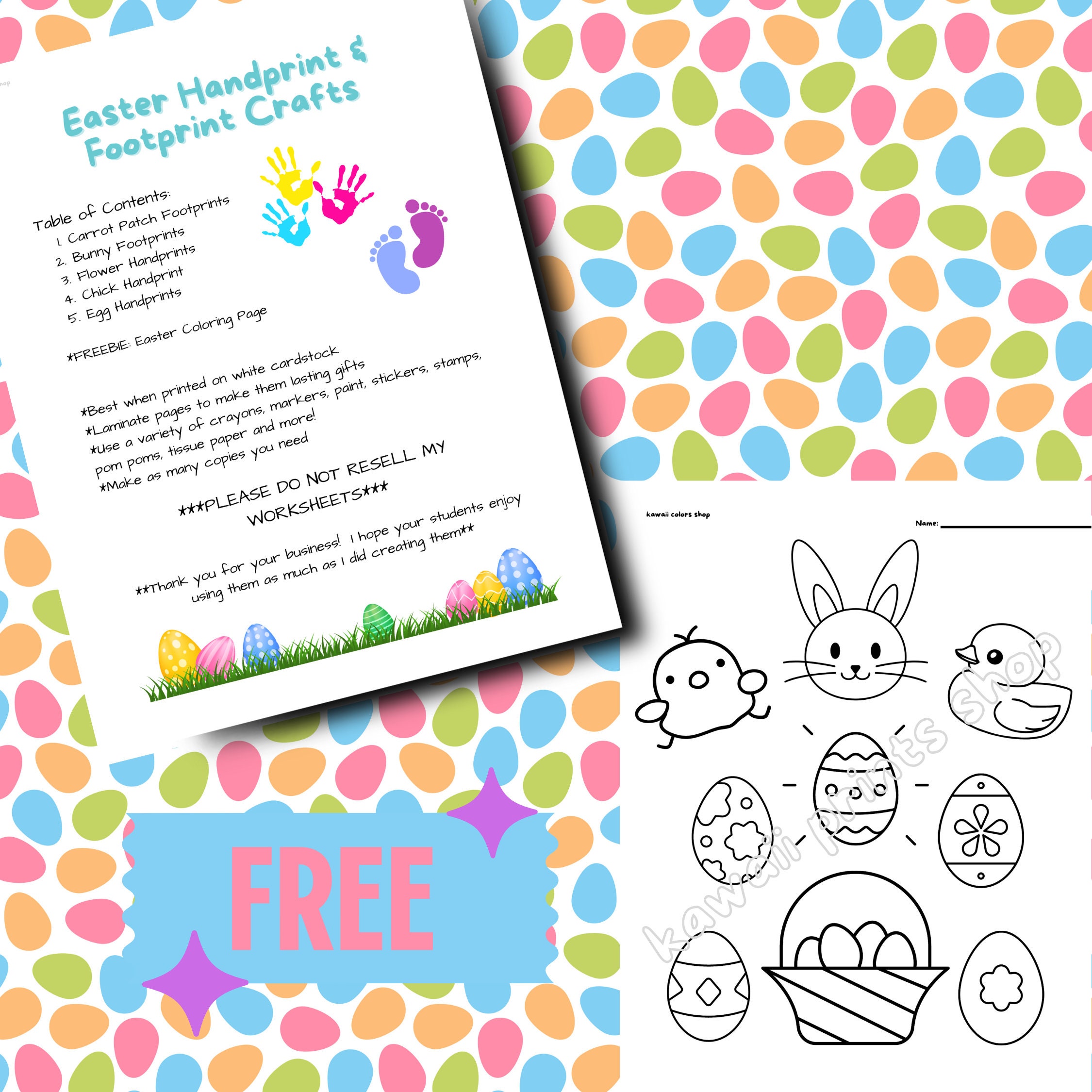 Easter Handprint Crafts, Footprint Bunny, Preschool Printable ...