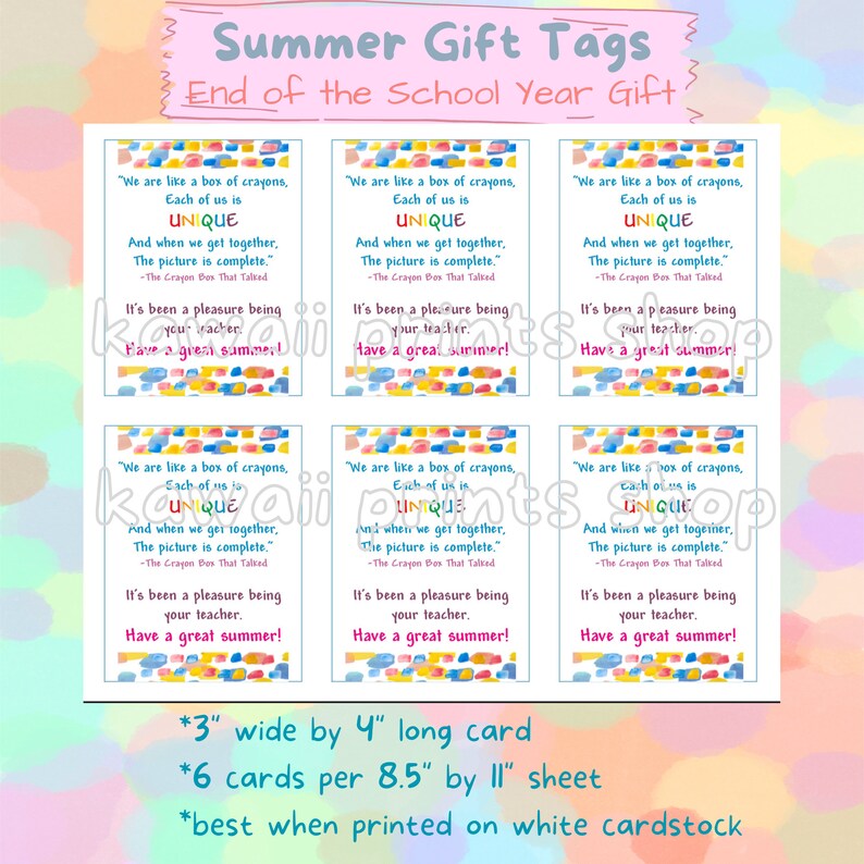 Have a Great Summer Gift Tags for Students, End of the School Year ...