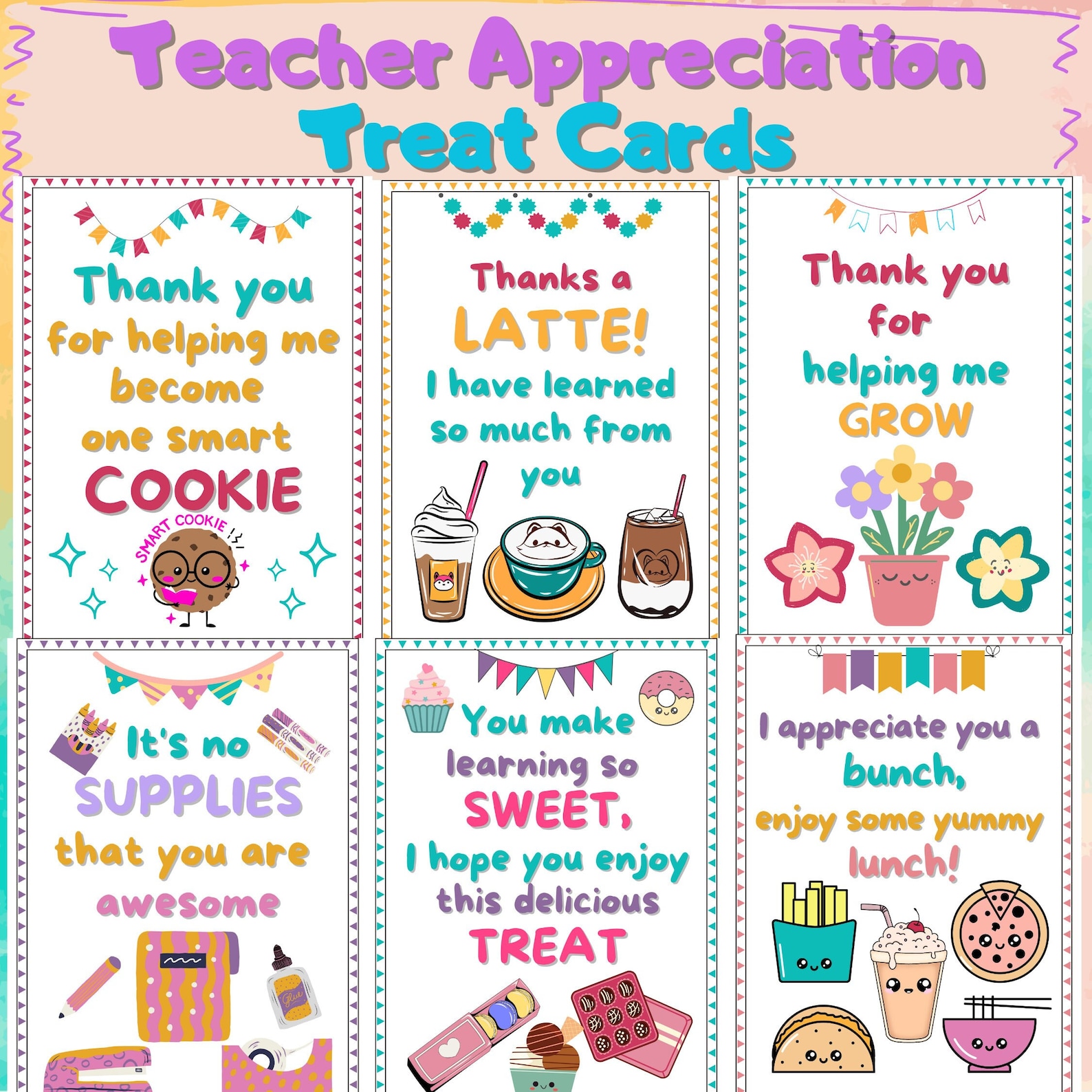 Teacher Appreciation Gift Tags, Teacher Gift From Student, Treat Tag ...
