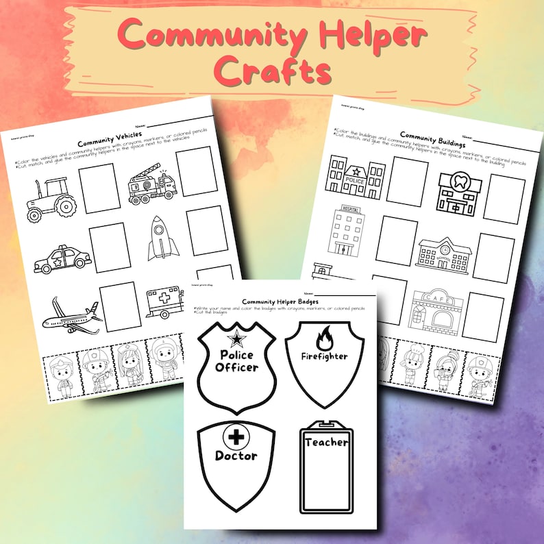 Community Helpers Crafts, Career Day Preschool Printables, Kindergarten ...