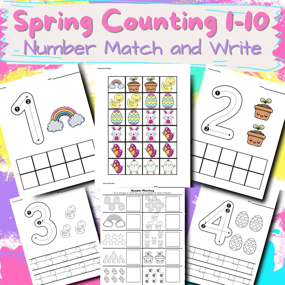 Spring Counting Activity, 1-10 Number Tracing, Beginning Math ...