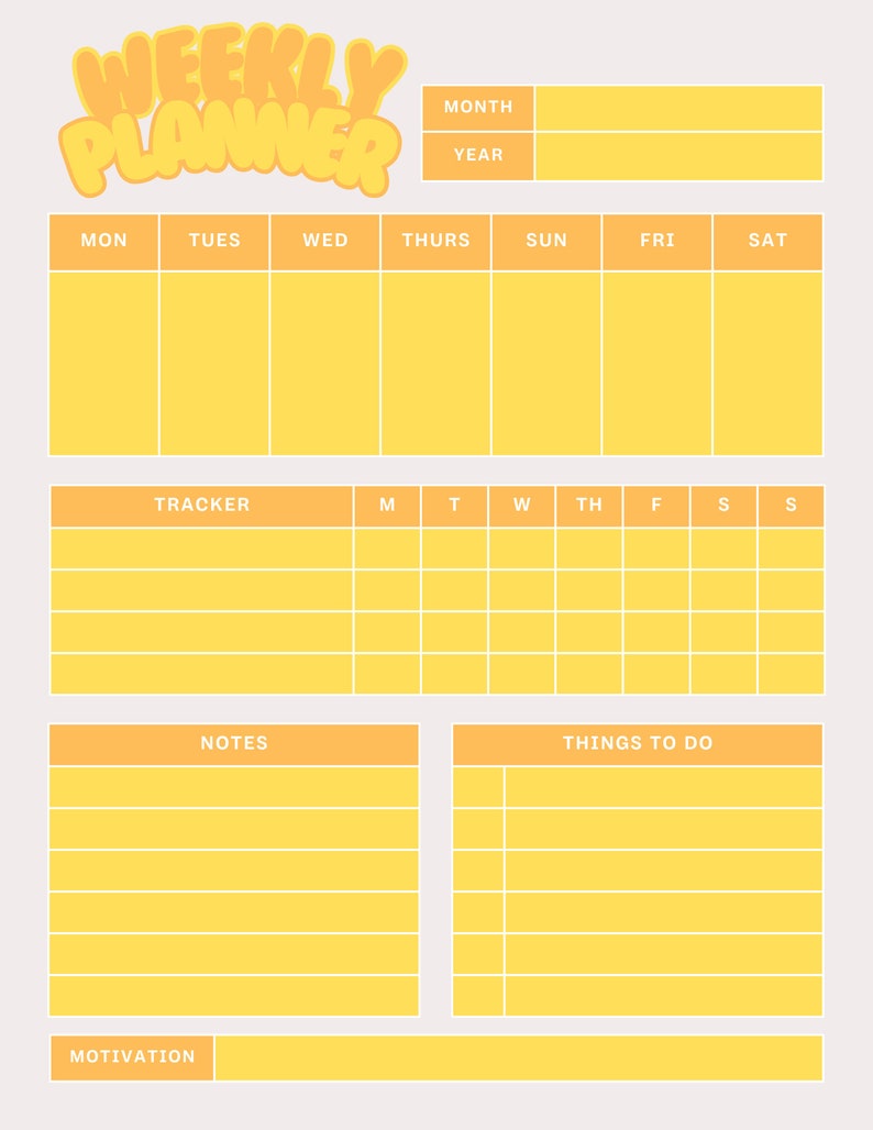 Colorful Weekly Planner, Printable Weekly Planner, Goodnotes Planner - Etsy