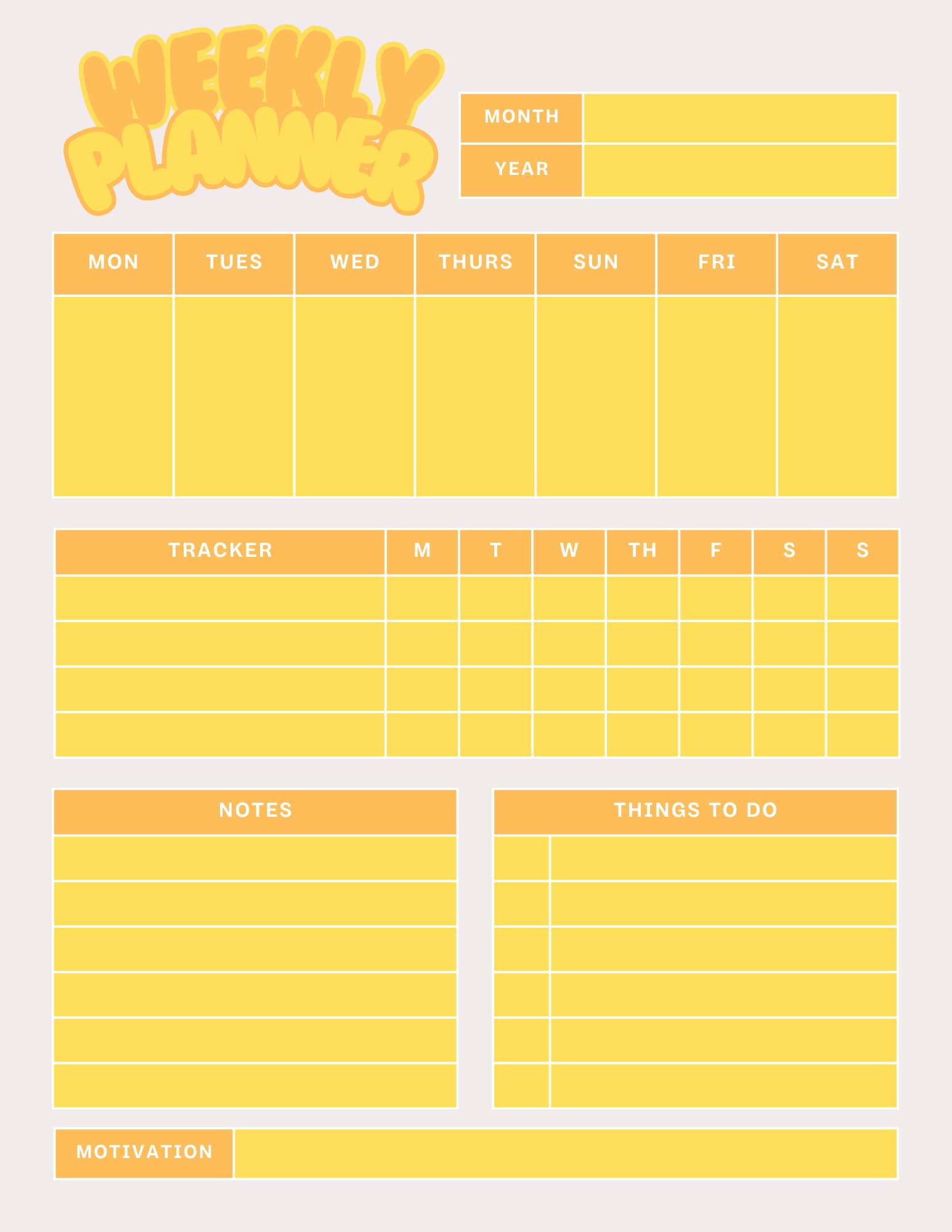 Colorful Weekly Planner, Printable Weekly Planner, Goodnotes Planner - Etsy
