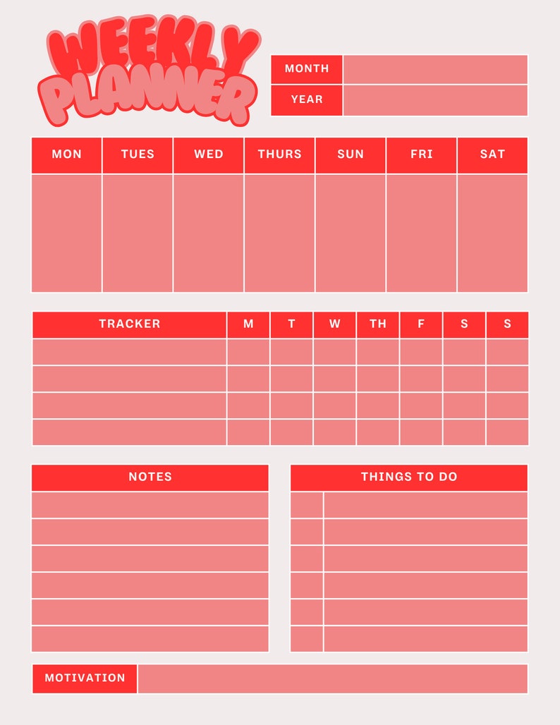 Colorful Weekly Planner, Printable Weekly Planner, Goodnotes Planner - Etsy