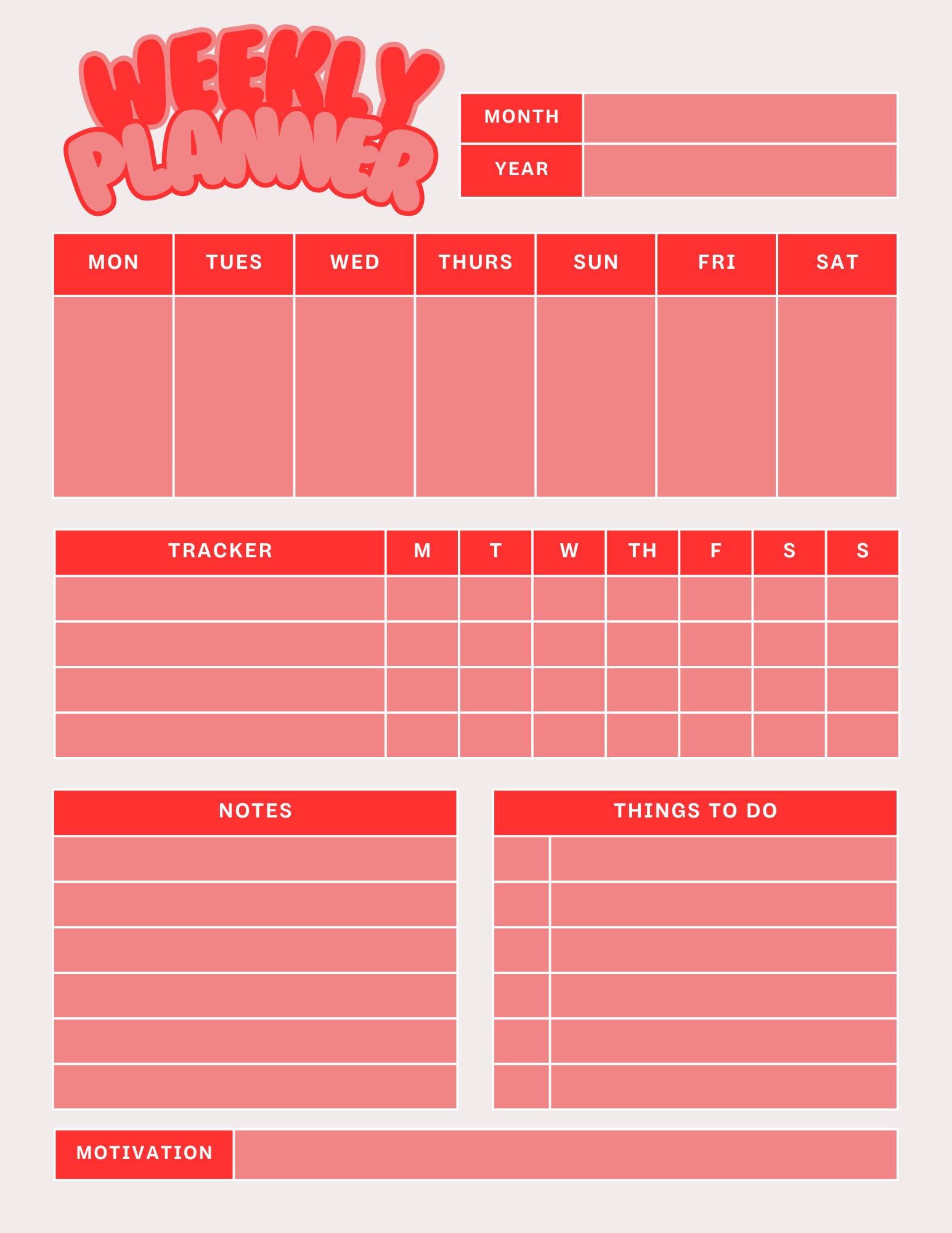 Colorful Weekly Planner, Printable Weekly Planner, Goodnotes Planner - Etsy