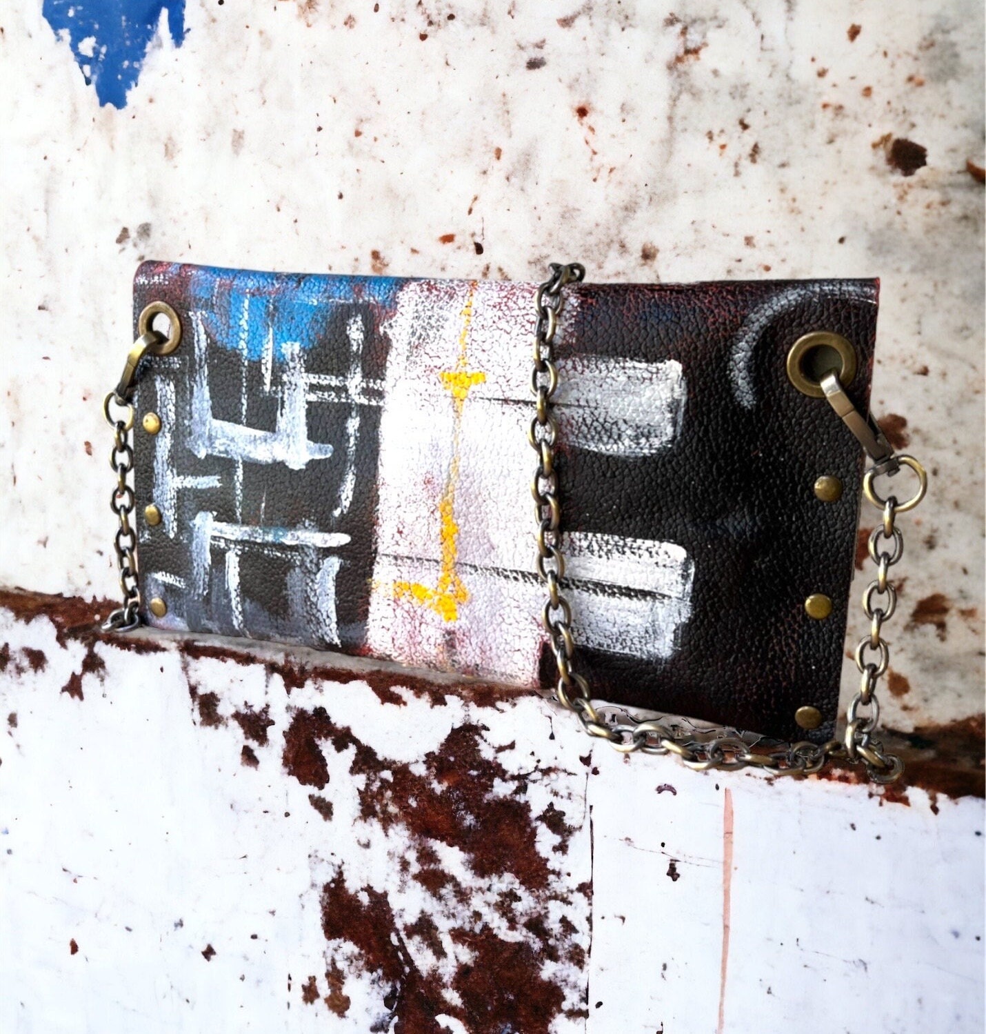 Hand Painted, One of a Kind Clutch, Crossbody Unique Clutch, Leather ...