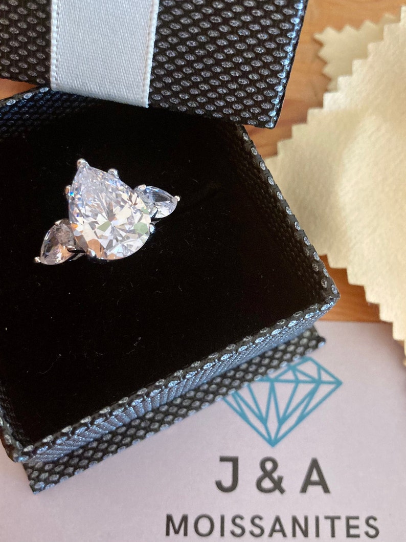6CT Pear Cut Engagement Ring - Etsy
