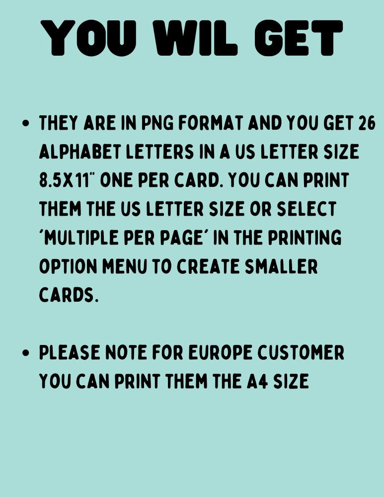 Printable Watercolor Alphabet Cards Classroom Poster Set - Etsy