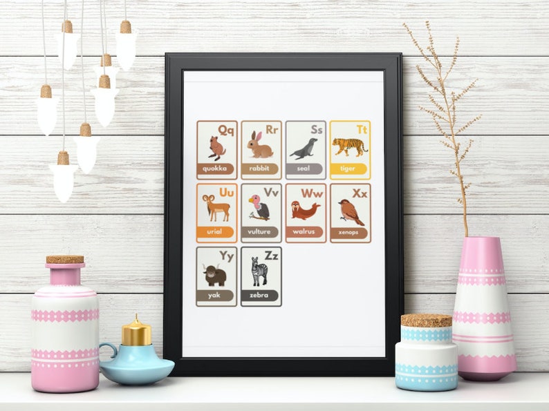 Printable Animals Alphabet Flashcards ABC Montessori - Etsy