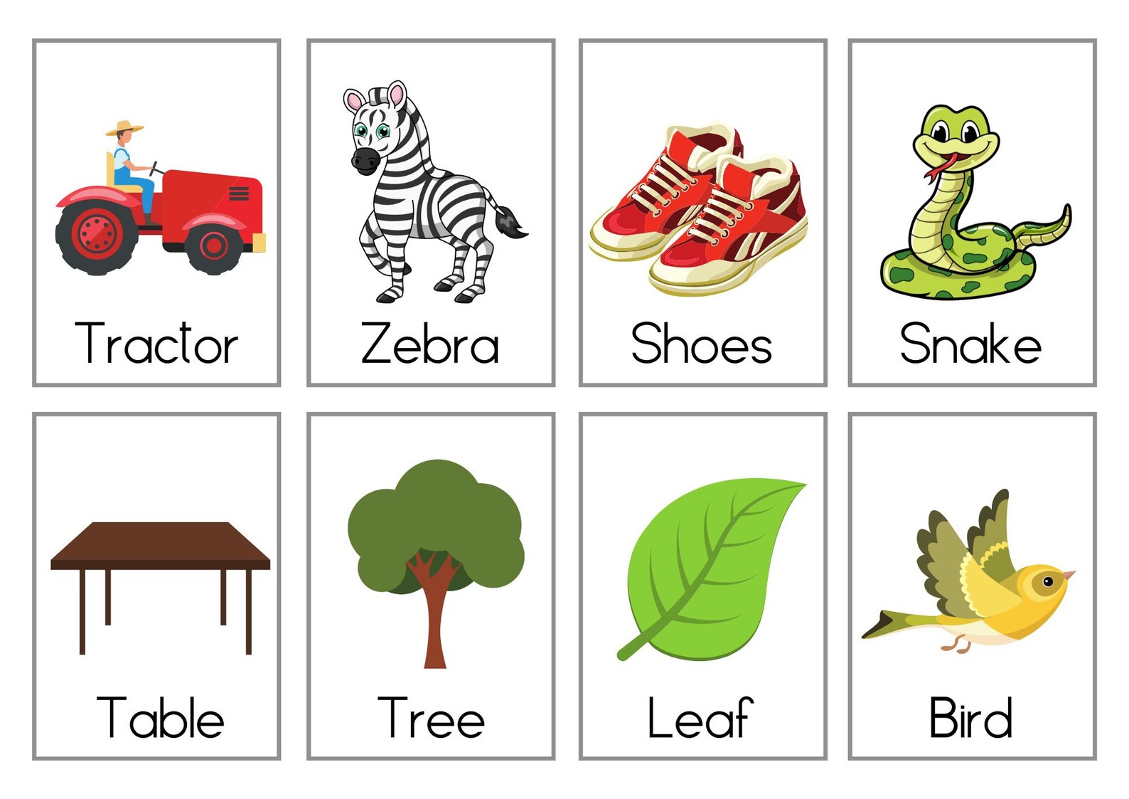 32 Printable First Words Flashcards Montessori Toys Games Learning Kids ...