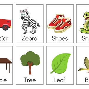 32 Printable First Words Flashcards Montessori Toys Games Learning Kids ...