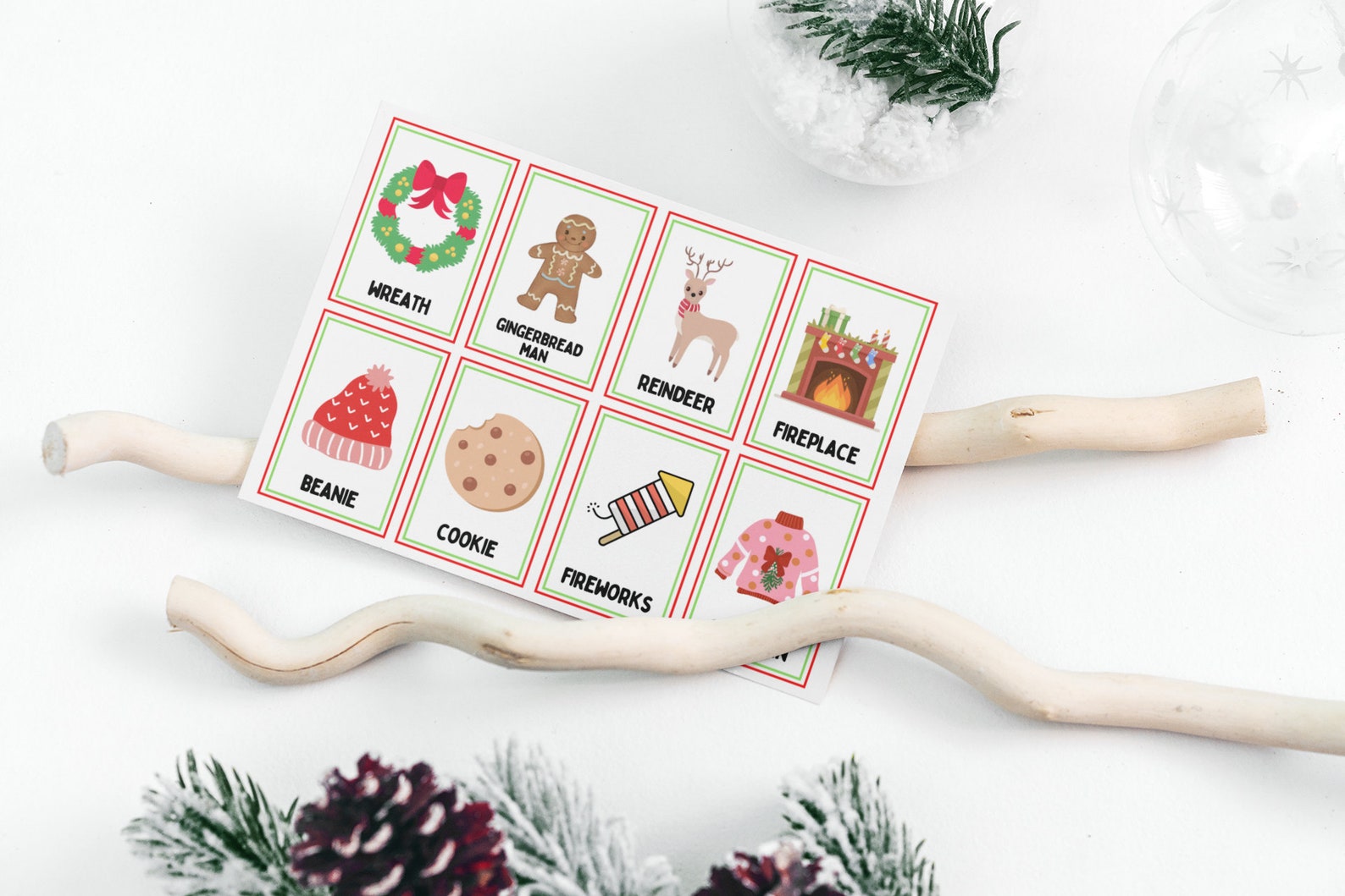 40 Printable Christmas Flashcards Set for Kids Learning Xmas - Etsy