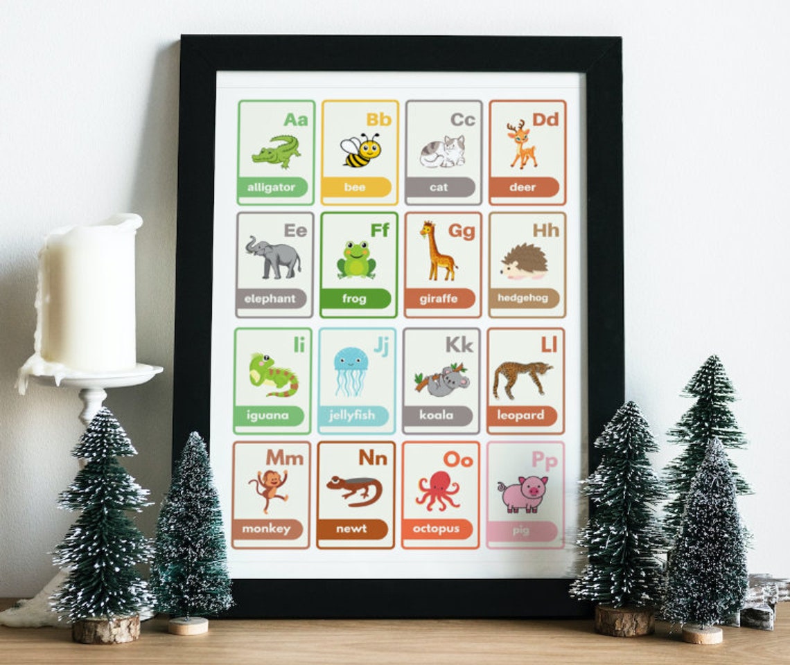 Printable Animals Alphabet Flashcards ABC Montessori - Etsy