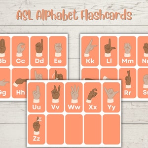 ASL Alphabet Flashcards Homeschool Printables Montessori - Etsy