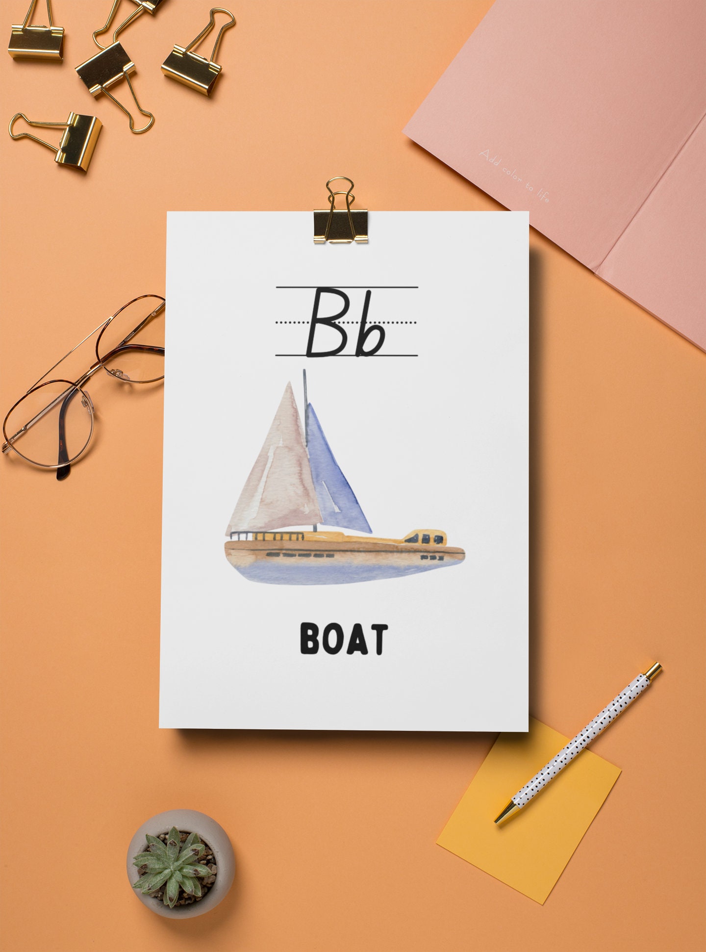 Printable Watercolor Alphabet Cards Classroom Poster Set - Etsy