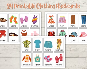Clothing Flashcards, Digital Download - Etsy