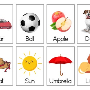 32 Printable First Words Flashcards Montessori Toys Games Learning Kids ...