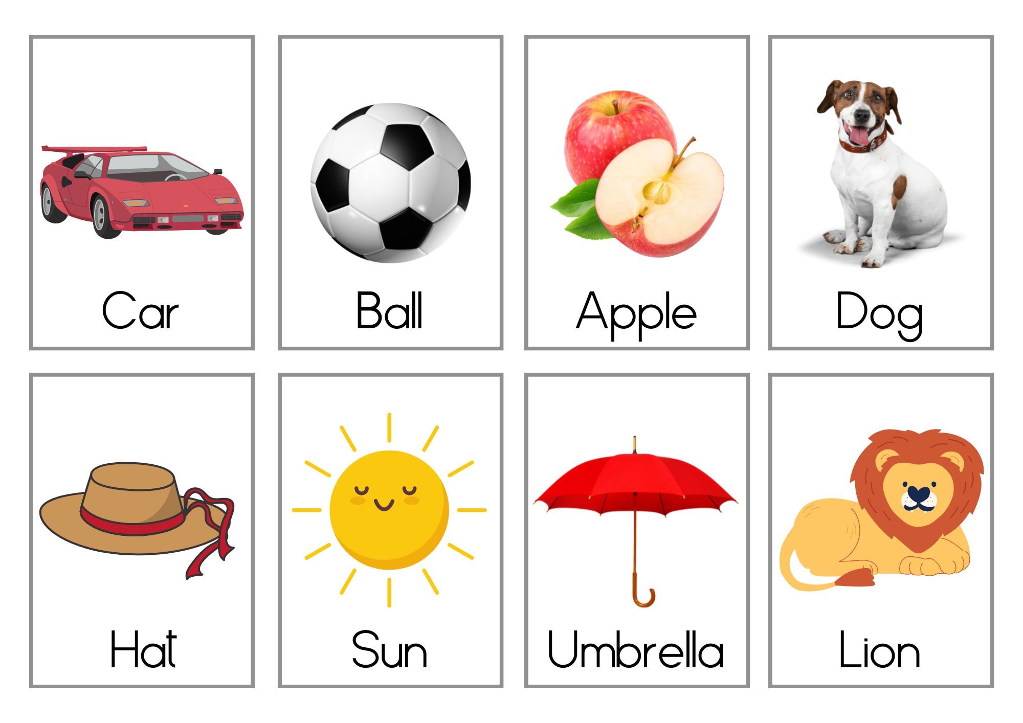 32 Printable First Words Flashcards Montessori Toys Games Learning Kids ...