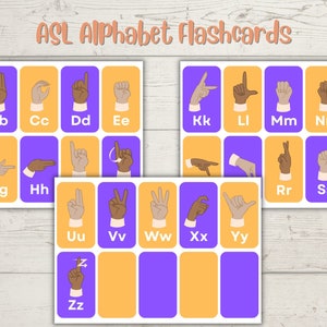 Printables Sign Language Alphabet Flashcards, ASL Flash Cards, ABC ...