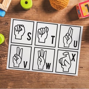 Printable ASL Alphabet Sign Language Letters and Numbers 0-9 Flashcard ...