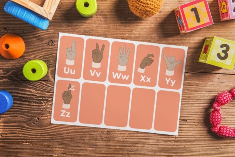 ASL Alphabet Flashcards Homeschool Printables Montessori - Etsy