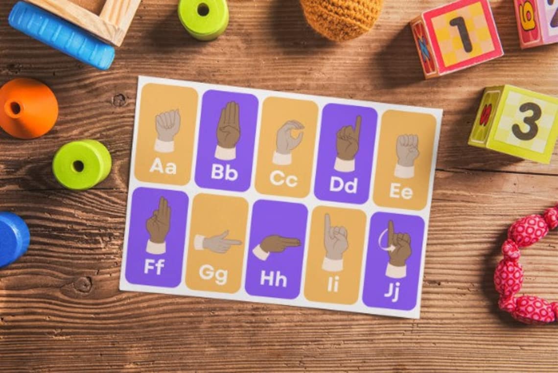 Printables Sign Language Alphabet Flashcards, ASL Flash Cards, ABC ...