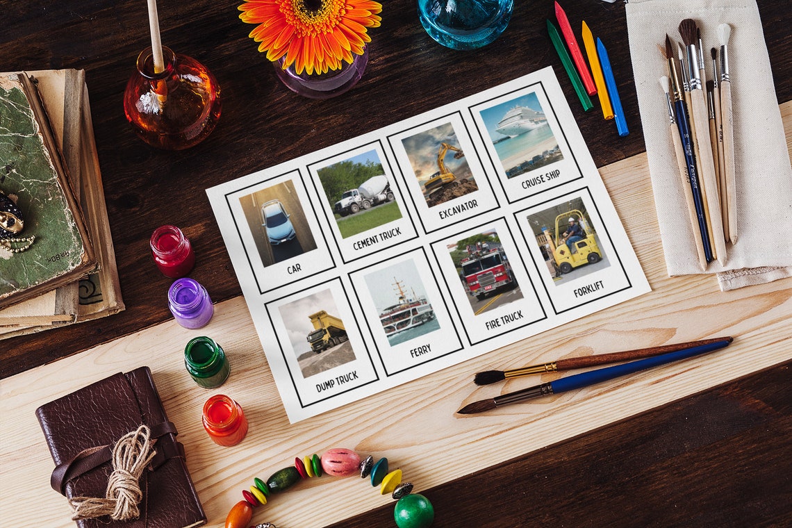 Printable Vehicles 46 Flashcards for Kids Transport Learning Flash ...