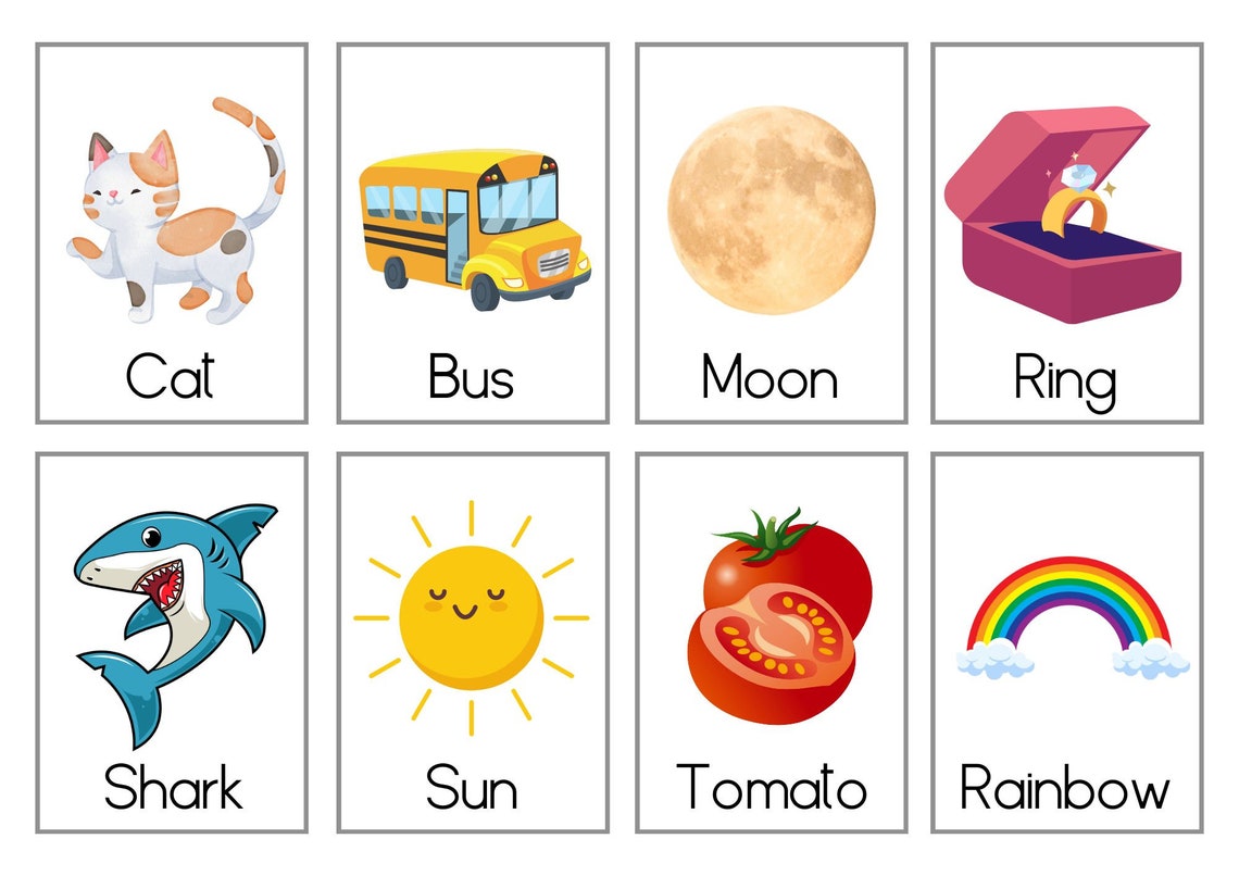 32 Printable First Words Flashcards Montessori Toys Games Learning Kids ...