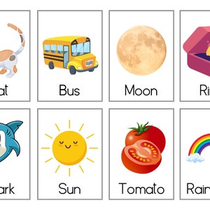 32 Printable First Words Flashcards Montessori Toys Games Learning Kids ...