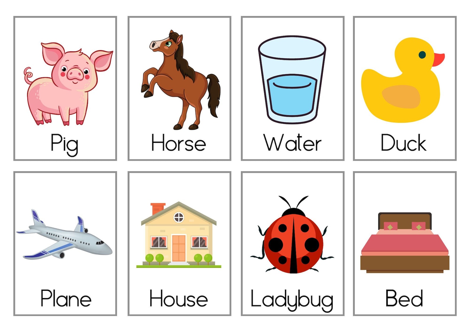 32 Printable First Words Flashcards Montessori Toys Games Learning Kids ...