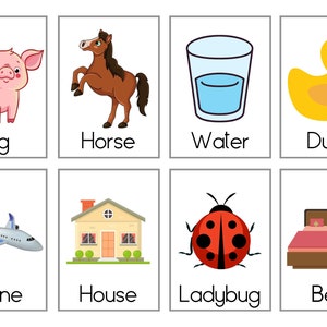 32 Printable First Words Flashcards Montessori Toys Games Learning Kids ...