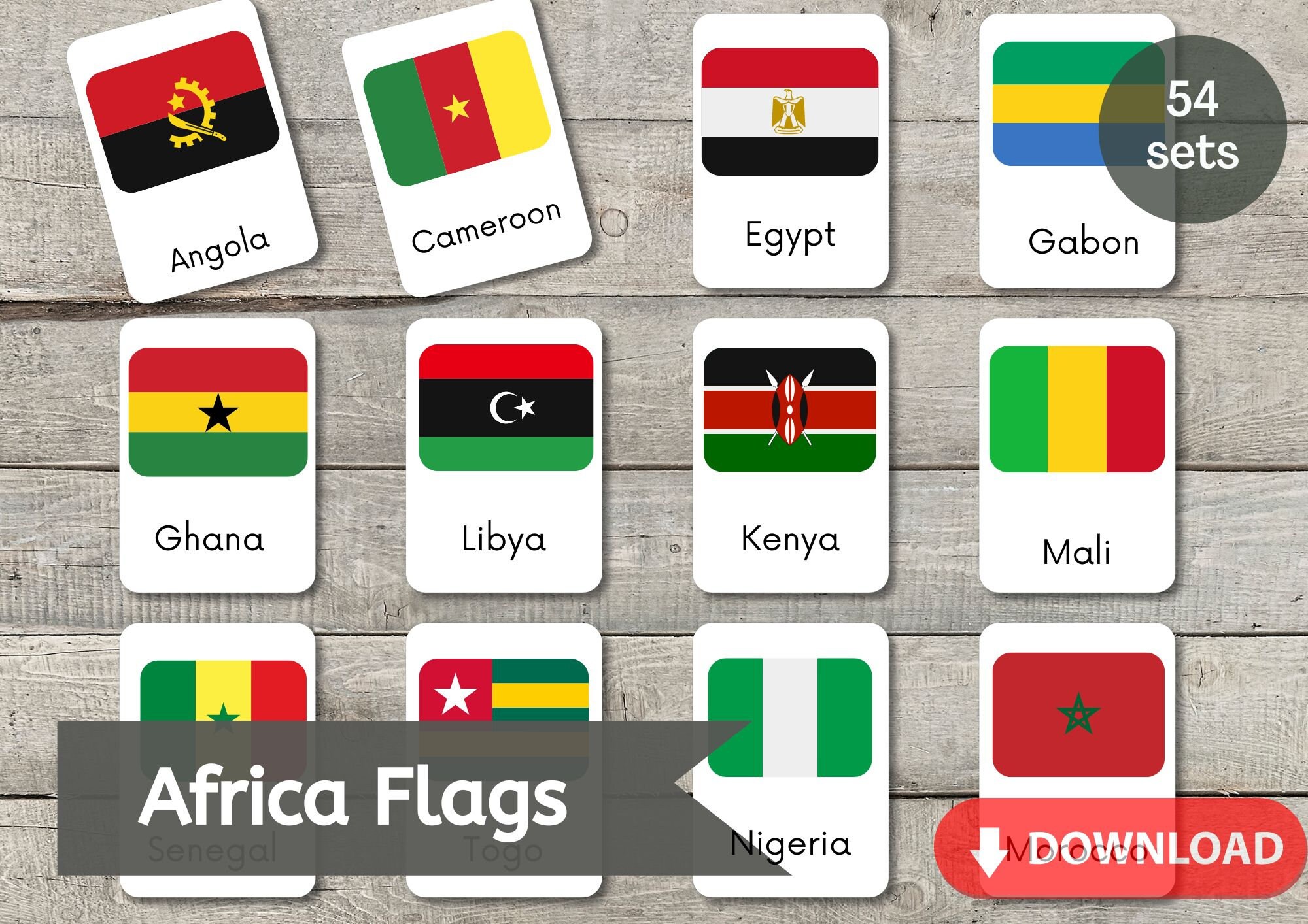 Flags Of Africa With Names