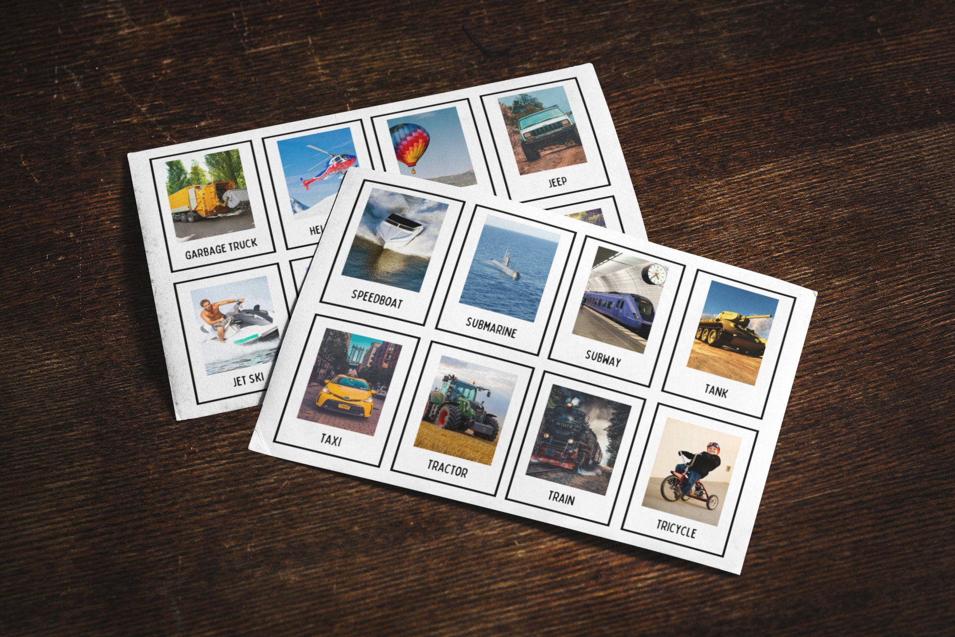 Printable Vehicles 46 Flashcards for Kids Transport Learning Flash ...