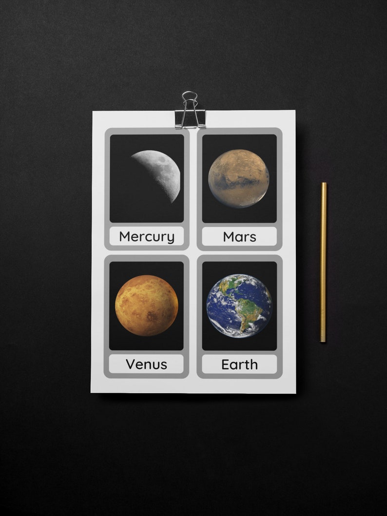 Tarjetas didácticas del sistema solar imprimibles 8 planetas Recursos ...