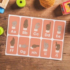 ASL Alphabet Flashcards Homeschool Printables Montessori - Etsy