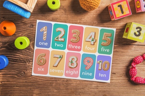 Gingerbread Numbers Flashcard Printable Basic Numbers Flash - Etsy