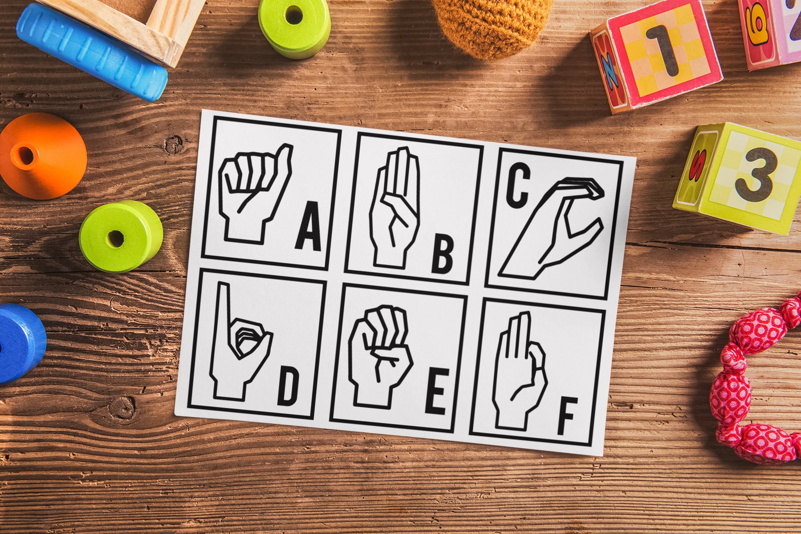 Printable ASL Alphabet Sign Language Letters and Numbers 0-9 Flashcard ...