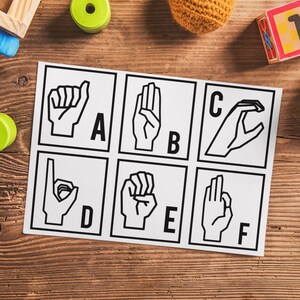 Printable ASL Alphabet Sign Language Letters and Numbers 0-9 Flashcard ...