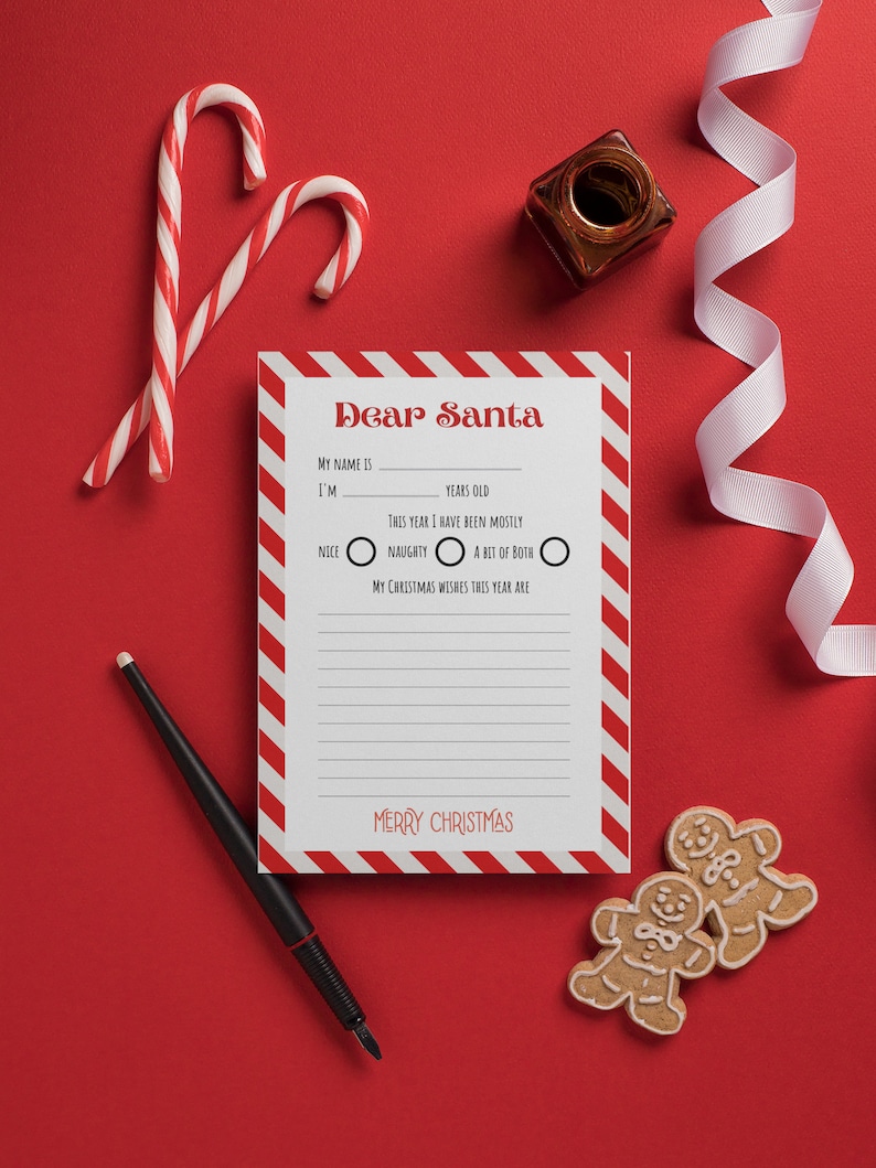 Printable Letter to Santa Claus Dear Santa Father Christmas - Etsy