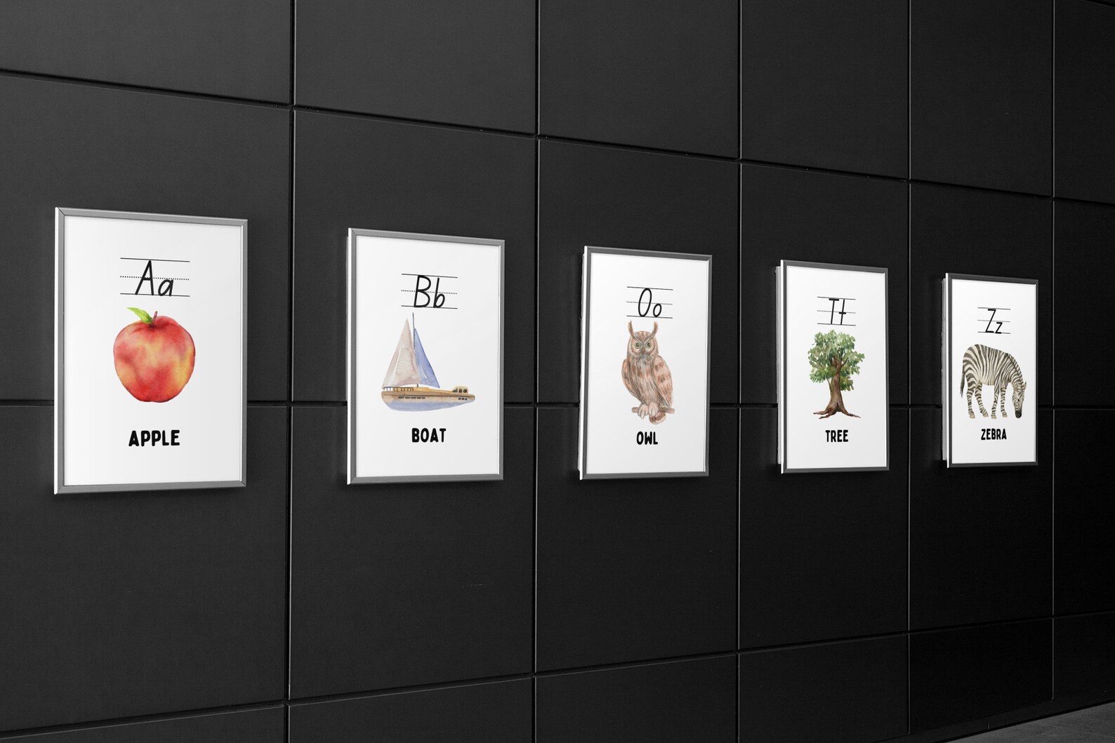 Printable Watercolor Alphabet Cards Classroom Poster Set - Etsy