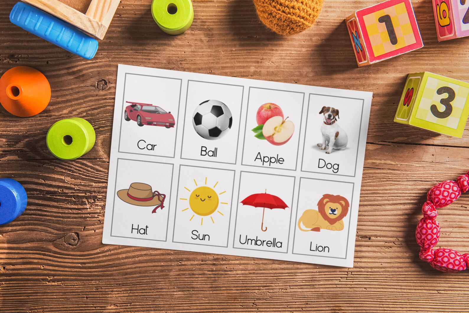 32 Printable First Words Flashcards Montessori Toys Games Learning Kids ...