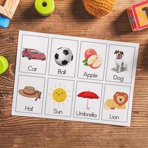 32 Printable First Words Flashcards Montessori Toys Games Learning Kids ...