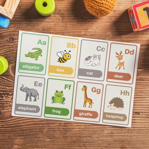 Printable Animals Alphabet Flashcards ABC Montessori - Etsy