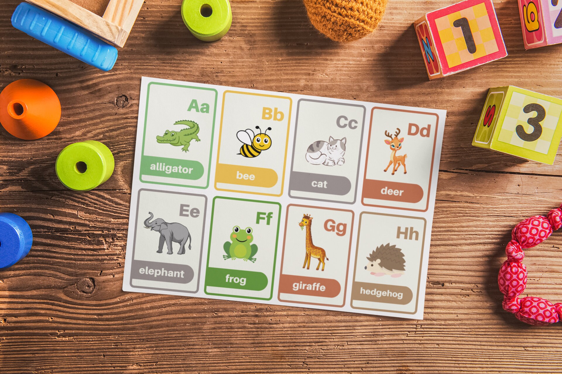 Printable Animals Alphabet Flashcards ABC Montessori - Etsy