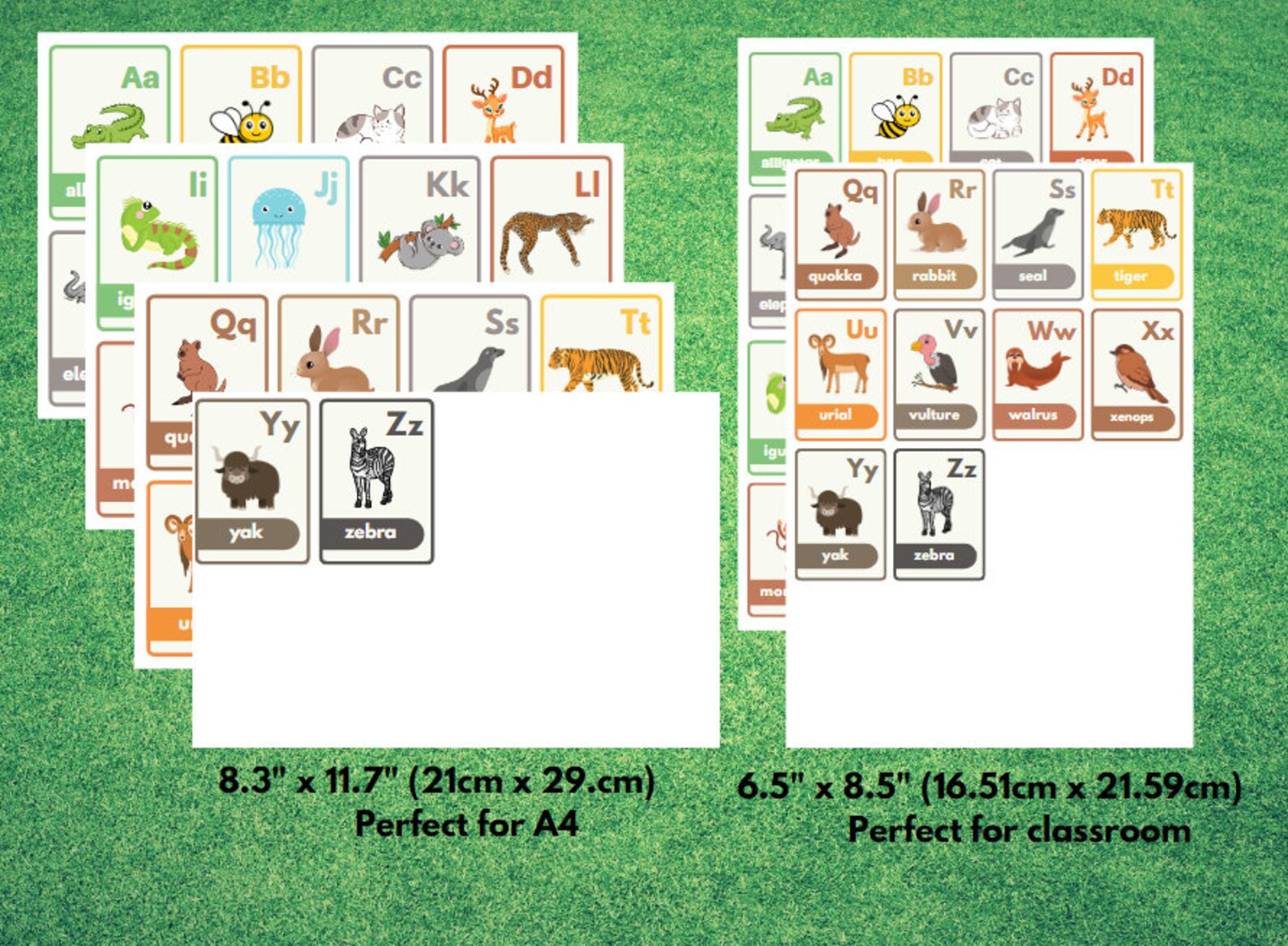 Printable Animals Alphabet Flashcards ABC Montessori - Etsy